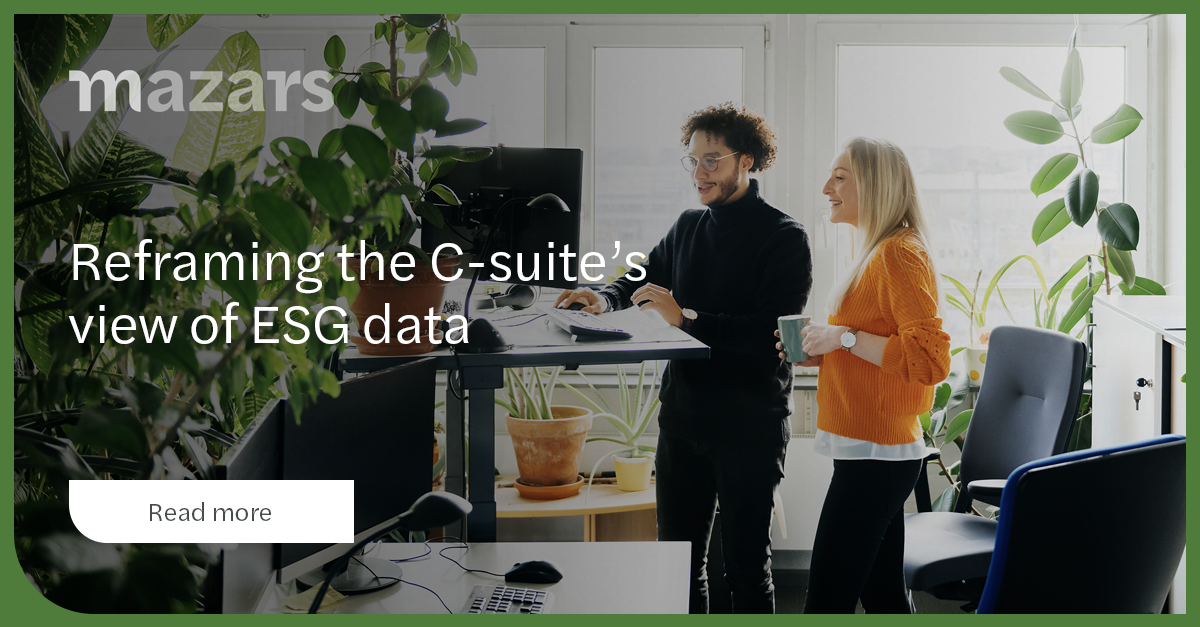 Reframing the C-suite’s view of ESG data - Let's talk sustainability